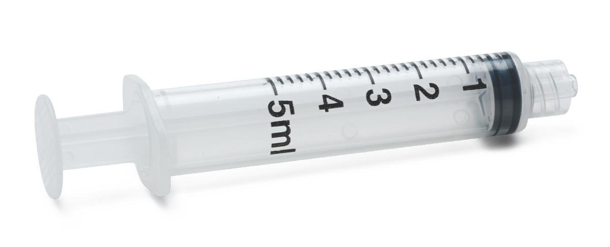 Amazon.com: 5ml 5 cc Syringe Only with Luer Lock Tip - 100 Syringes (No ...