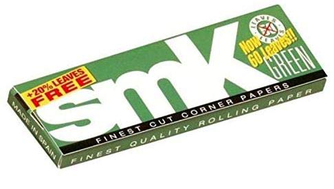 Smoking SmK Paper Green, Pack of 6 Booklets and Smoking Roach/Filter ...