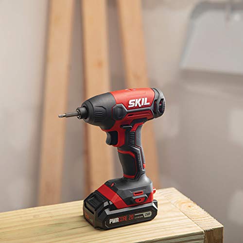 SKIL 20V 2-Tool Combo Kit: 20V Cordless Drill Driver and Impact Driver Kit Includes 2.0Ah PWR ...