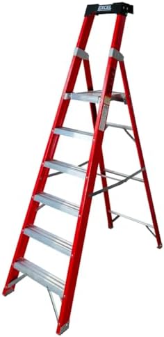 Excel Electricians Fibreglass Platform Step Ladder 6 Tread 2.04m EN131 ...