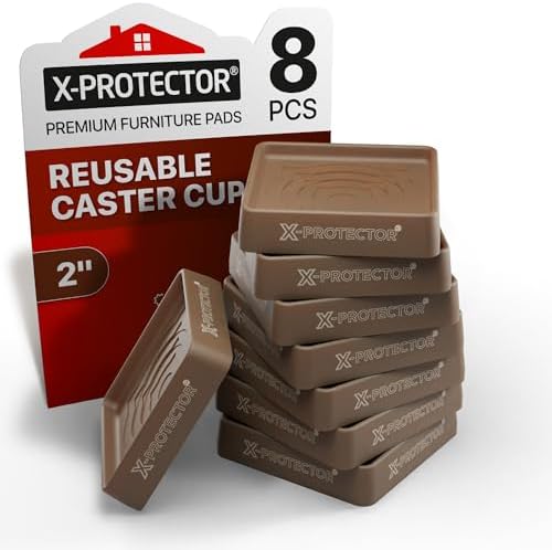 CasterMaster Non-Slip Furniture Pads Square Rubber Anti-Skid Caster ...