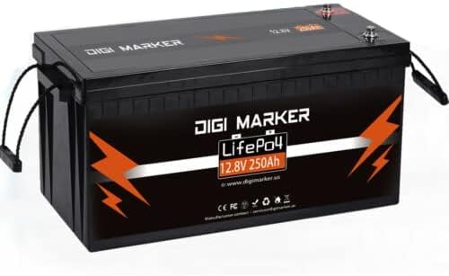 Amazon.com: Digi Marker 12V 250Ah LiFePO4 Lithium Iron Phosphate Battery Pack, Deep Cycle ...