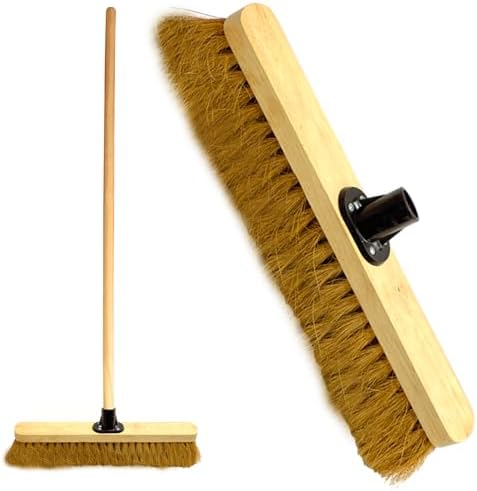 LSC 18” Broom Indoor Outdoor Soft Broom Sweeping Brush with Wooden ...