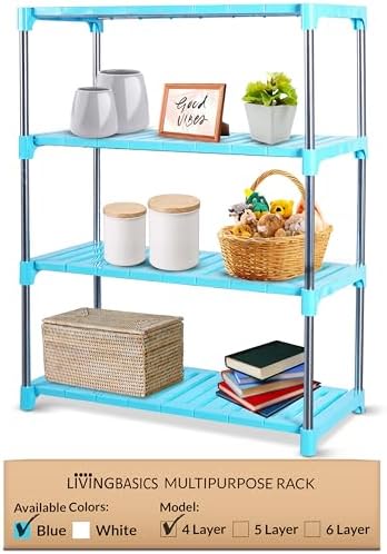 amazon basics Metallic Powder Coated 4 Cube Wire Storage Shelves (White ...