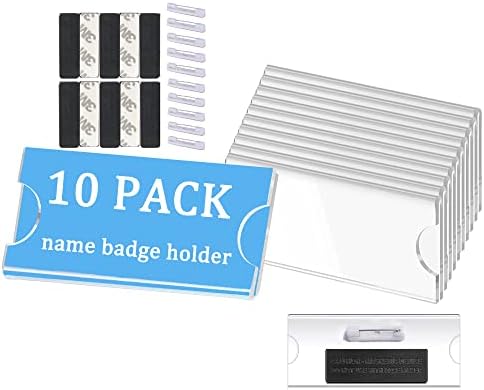Amazon.com : 10 Pack Name Badge Magnets Kit Acrylic Name Tag Holders ...
