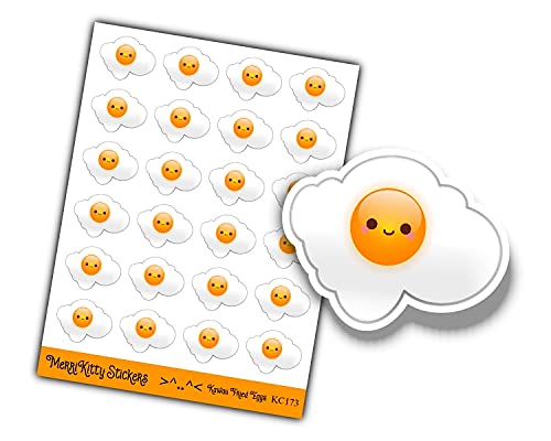 Buy Kawaii Egg Stickers – Cute Fried Egg Sticker Sheet – Kawaii Food ...
