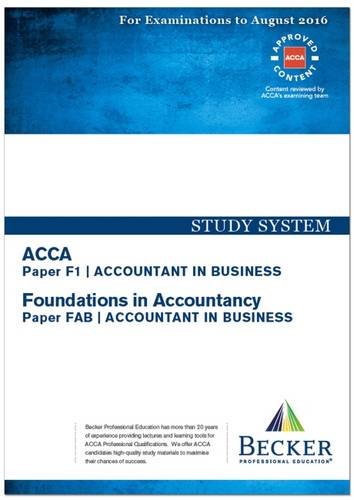 Amazon | ACCA - F1 Accountant in Business (for Exams Up to Aug 2016 ...
