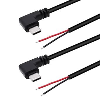 Amazon.com: Xilaghy Right Angle USB C Power Pigtail Cable 20AWG 5V 90 ...