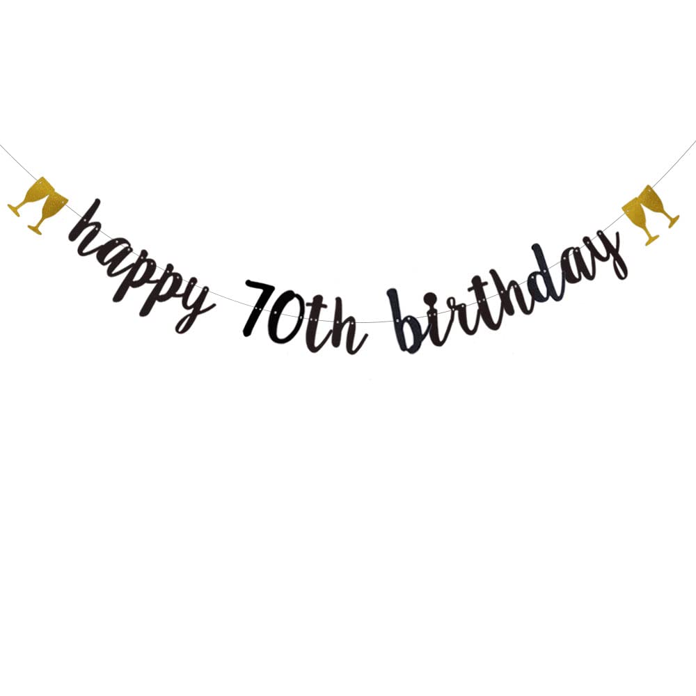 Amazon.com: Happy 70th Birthday Banner,Pre-Strung, 70TH Birthday Party ...