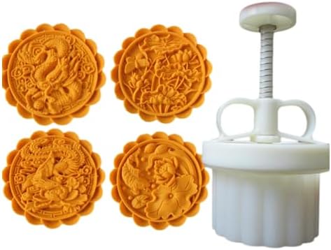 Amazon.com: Bylesary Moon Cake Mold Press 150g Set of 4 Pack Animal ...