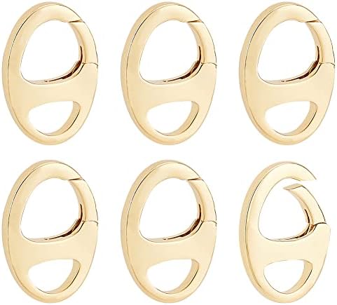 BENECREAT 6Pcs Real 18k Gold Plated Brass Spring Door Clasp Gold Metal ...