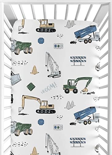 Amazon.com: Sweet Jojo Designs Green Blue Construction Truck Boy Baby ...