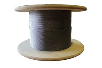 Loos Monel Wire Rope, 7x7 Strand Core, 1/16" Bare OD, 100' Length, 215 ...