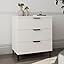 SUNWAVE Fluted Nightstand with 3 Drawer Dresser, Modern Wood Night ...