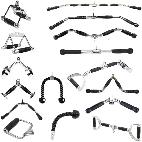 YALLA HomeGym Commercial Cable Machine Attachments for Gym Machines, 16 ...