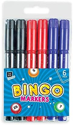 Stationary Bingo Markers - 6 Pack (6 Count) - Multicolor - Adult (72 ...
