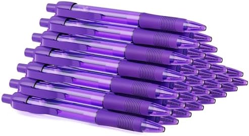 Amazon.com : deegtran Pens Bulk, 30 Pack No Bleed Purple Ink Click Pens ...