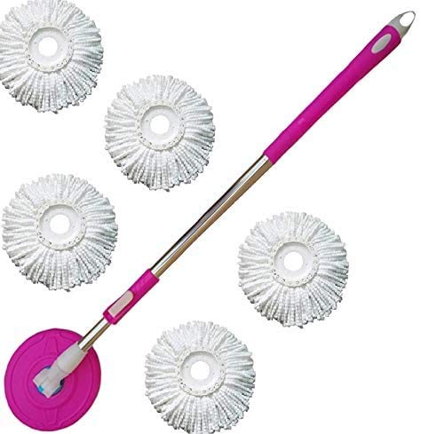 360° Spin Stainless Steel Rod Stick Rotating Pole with 5 Micro Fiber ...