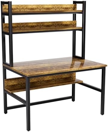 Amazon.com: Inval Computer Workcenter with Hutch, Espresso-Wengue ...