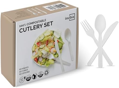 Amazon.com: Compostable Cutlery Set - Biodegradable Utensils Party Kit ...