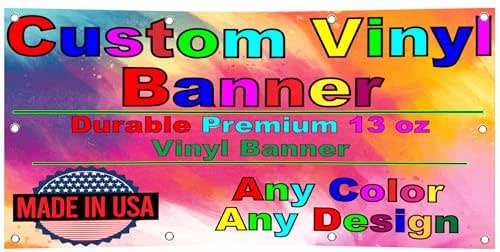 Amazon.com: Personalized Custom Vinyl Banner Printing Indoor or Outdoor ...