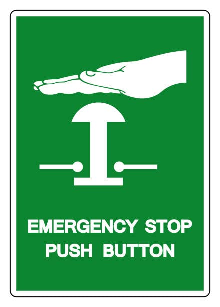 Emergency Stop Push Button Sign Sticker, Waterproof Sticker : Amazon.in ...