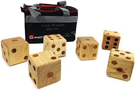 Large Wooden Dice - 6 Solid Pine Dice 9cm x 9cm x 9cm Complete with ...