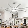 Amico 84 Inch Ceiling Fan with Light, 8 Aluminum Reversible Blades ...