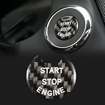 Amazon.com: TOMALL Carbon Fiber Car Engine Start Stop Cover Sticker ...