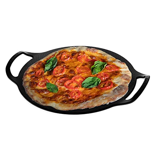 Victoria 15-Inch Cast Iron Comal Pizza Pan with 2 Side Handles ...