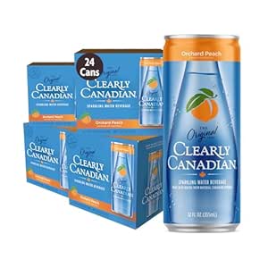 Amazon.com: Clearly Canadian Orchard Peach Cans Sparkling Water, 24-Pack (Regular & Zero ...