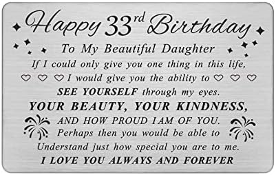 DEGASKEN Daughter 33rd Birthday Card - Lovely Birthday Gifts for 33 ...