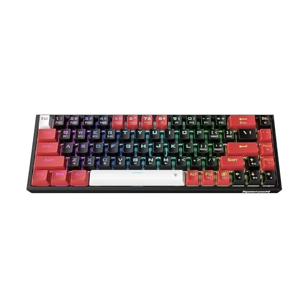 Redragon K631 Castor 65% Wired RGB Gaming Keyboard, 68 Keys Hot ...