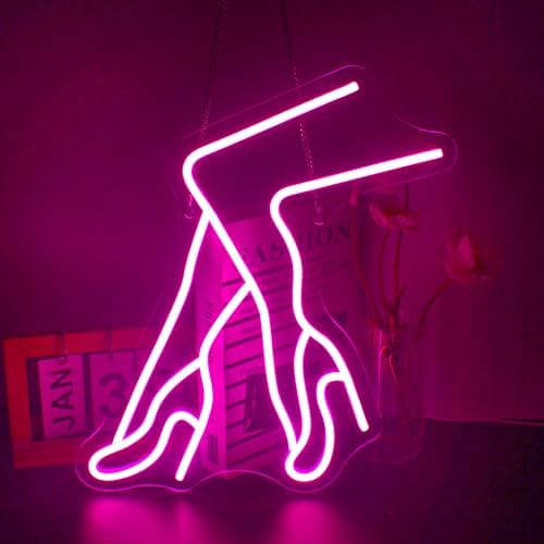 Amazon.com : DREAMFORT Sexy Leg Neon Sign Pink LED Neon Signs for Wall ...