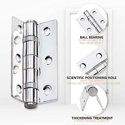 Bwintech 2 Pairs 75 x 50 x 2.0mm(3 inch) Polished Chrome Hinge for Fire ...