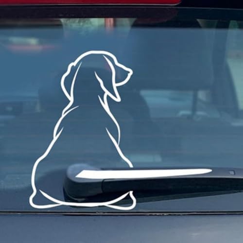 Amazon.com - White Funny Dog Moving Tail Decal Dog Windshield Wiper ...