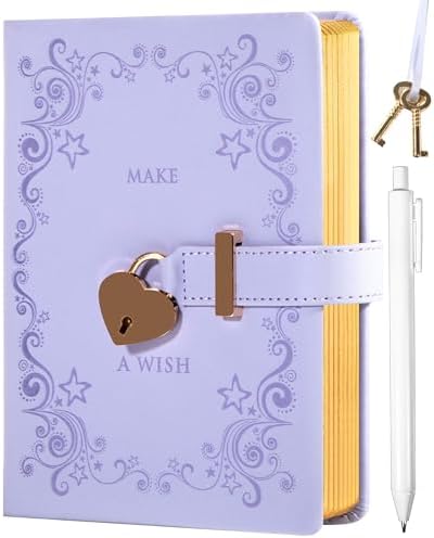 Amazon.com : CAGIE Diary with Lock for Girls with Pen Heart Shaped Lock ...