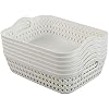 Hokky Plastic Storage Basket Tray, 6-Pack Small Baskets Tray, White ...
