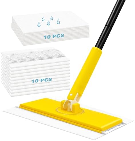 NEWE Sweeper Mop, 2-in-1 Starter Kit for Swiffer 10 Dry Sweeping Cloths ...