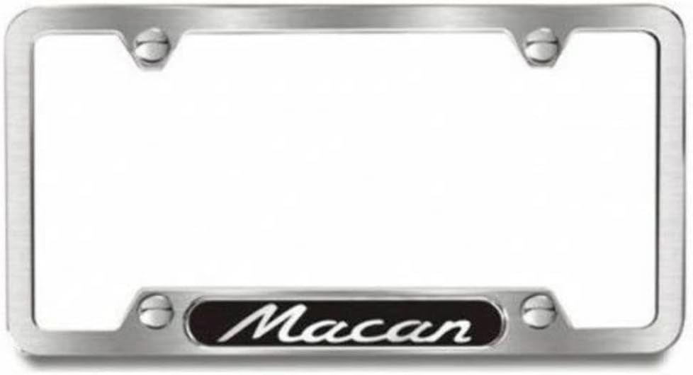 Amazon.com: Porsche Macan Brushed Stainless Steel License Plate Frame ...