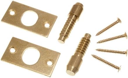Security Hinge Bolts Electro Brass Steel with Fixing Screws (3 Pairs ...