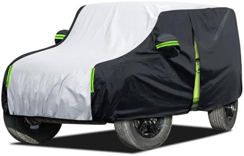 Amazon.com: Waterproof Car Cover for Jeep Wrangler 4 Door JK JL CJ YJ ...