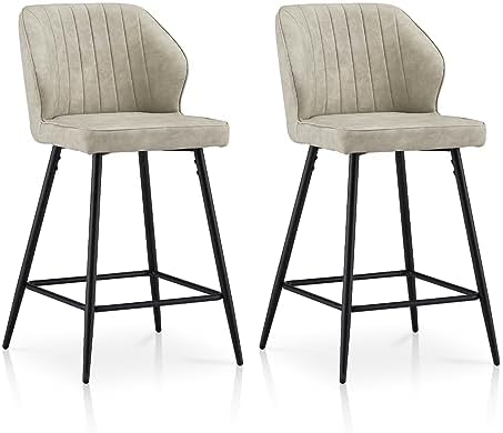 Furniturebox UK Milan Bar Stool - Set of 2 Breakfast Bar Stools ...