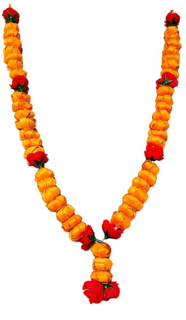 Buy S3A Chandan Scented Haar Mala Garland with Artificial Red Rose ...