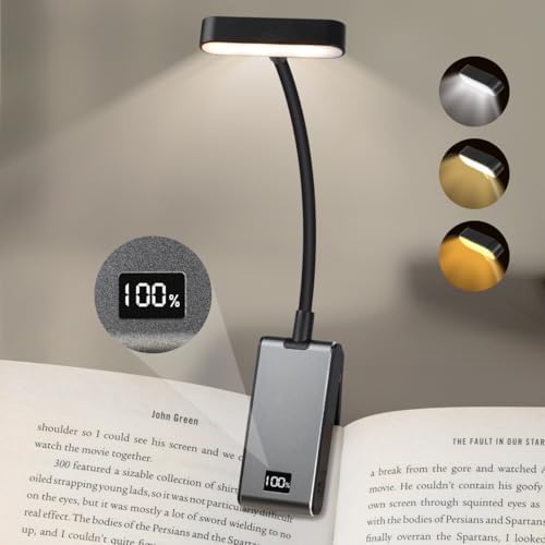 Sanfant Book Light USB Rechargeable Book Light Clip on Book Reading ...