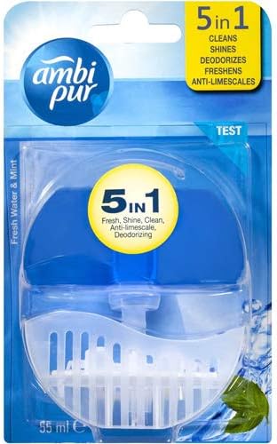 Ambi Pur 5 in 1 Toilet Rim Block Freshwater & Mint Refill 55ml : Amazon ...