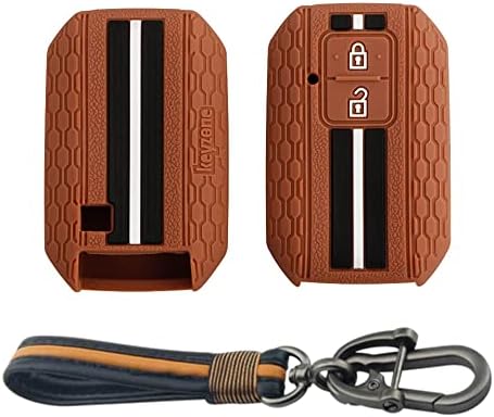 Keyzone® Striped Key Cover and Keyring Compatible for Suzuki Fronx ...