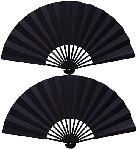 Amazon.com: Minelife 4 Pieces Black Handheld Folding Fan, Decoration ...