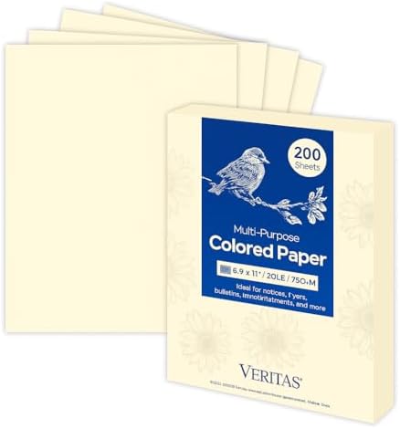Amazon.com : WritePads Veritas Colored Copy Paper, Cream Multi-Purpose ...