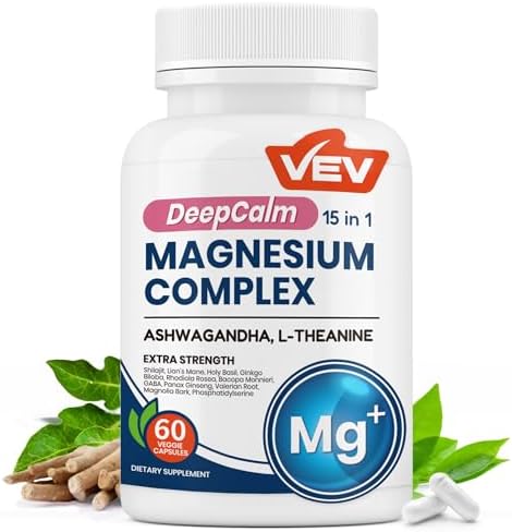 Amazon.com: VEV Deep Calm 15 in 1 Magnesium Glycinate & Citrate Complex ...